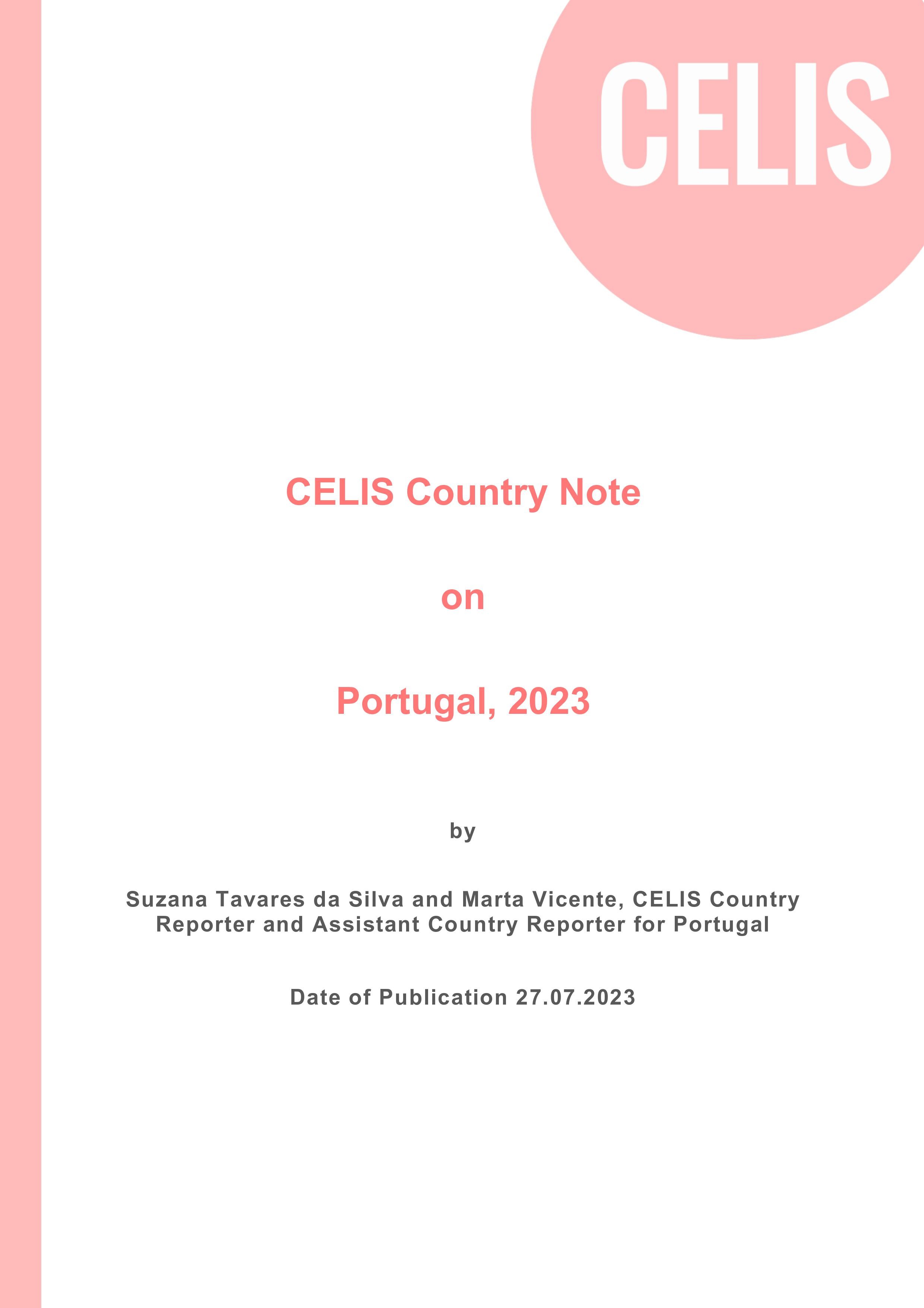 Country Note Portugal 2023 - CELIS Institute - Investment Screening ...
